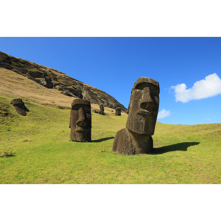 Ebern Designs Moai Statues On Canvas by Mattia Lunardi Print - Wayfair Canada